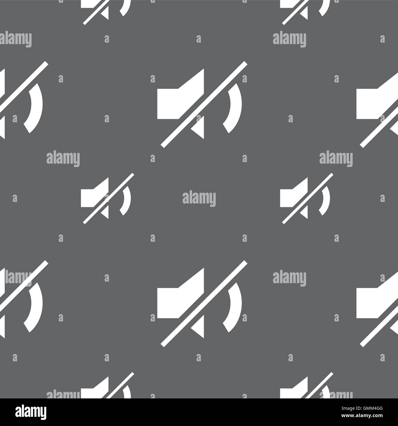 Mute speaker sign icon. Sound symbol. Seamless pattern on a gray ...