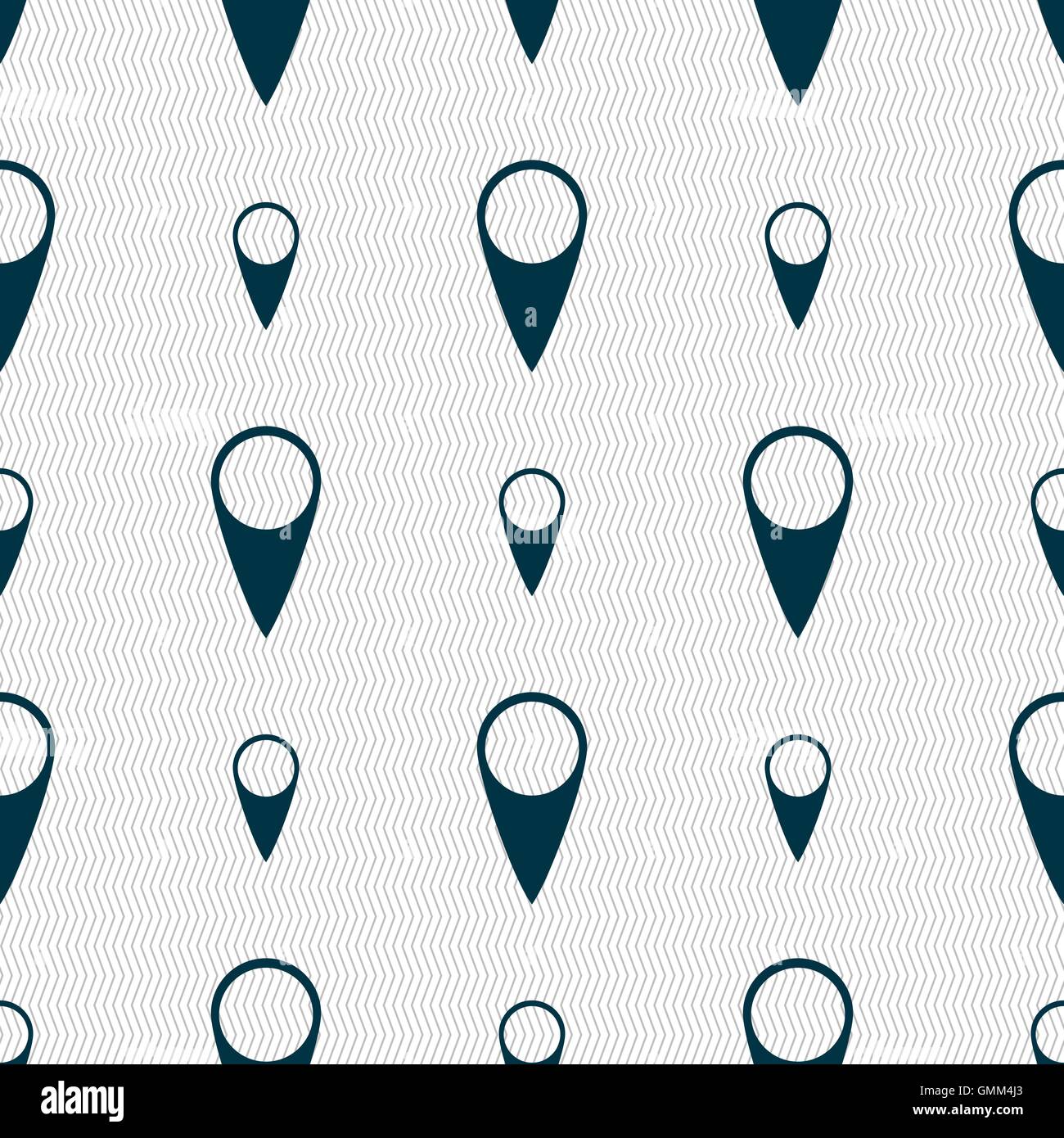 Map pointer icon. GPS location symbol. Seamless abstract background with geometric shapes ...