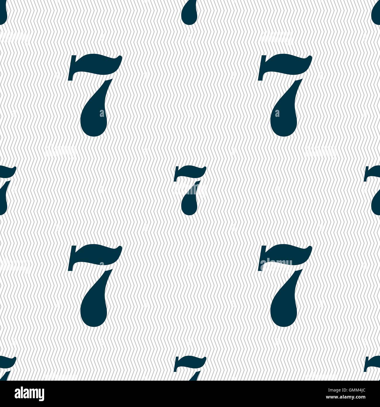 number seven icon sign. Seamless abstract background with geometric ...
