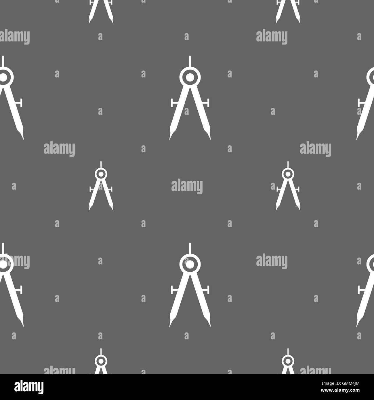 Mathematical Compass sign icon. Seamless pattern on a gray background ...