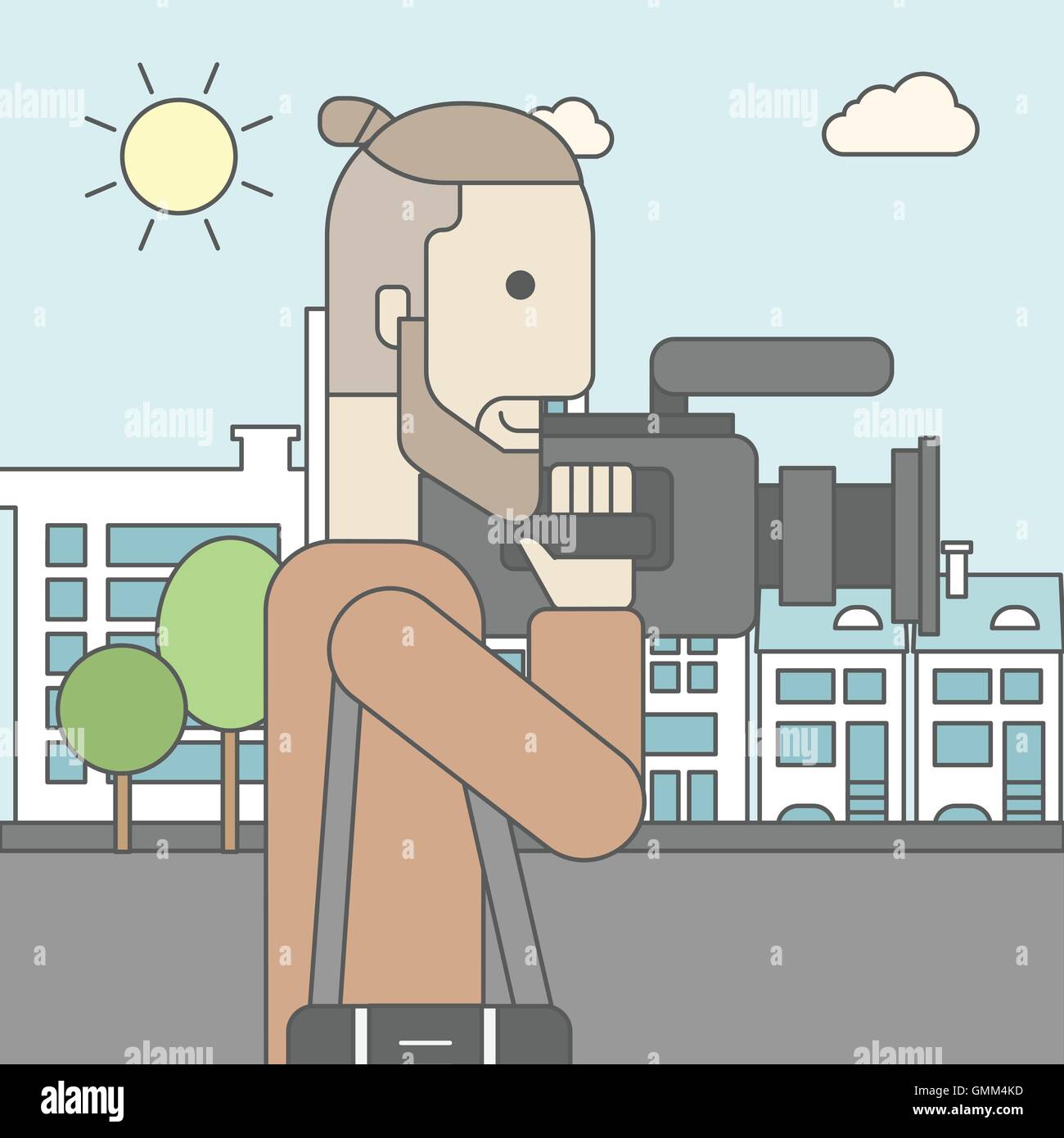Cameraman with video camera Stock Vector Image & Art - Alamy