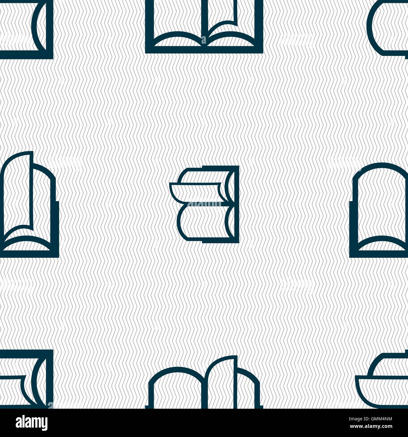 Book sign icon. Open book symbol. Seamless abstract background with ...