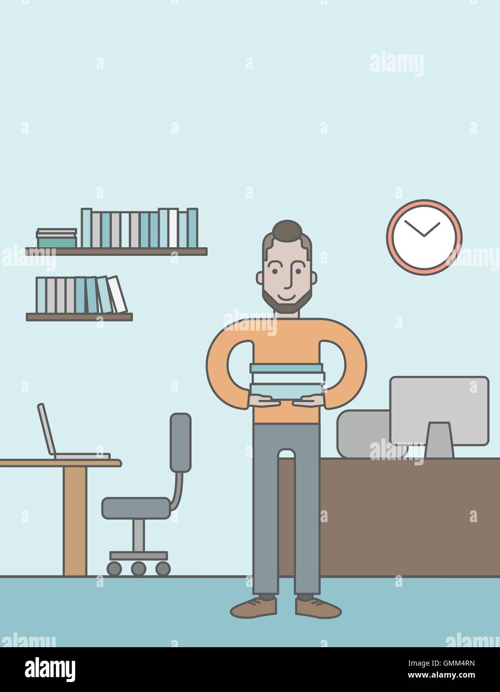 Standing workstation and computer Stock Vector Images - Alamy