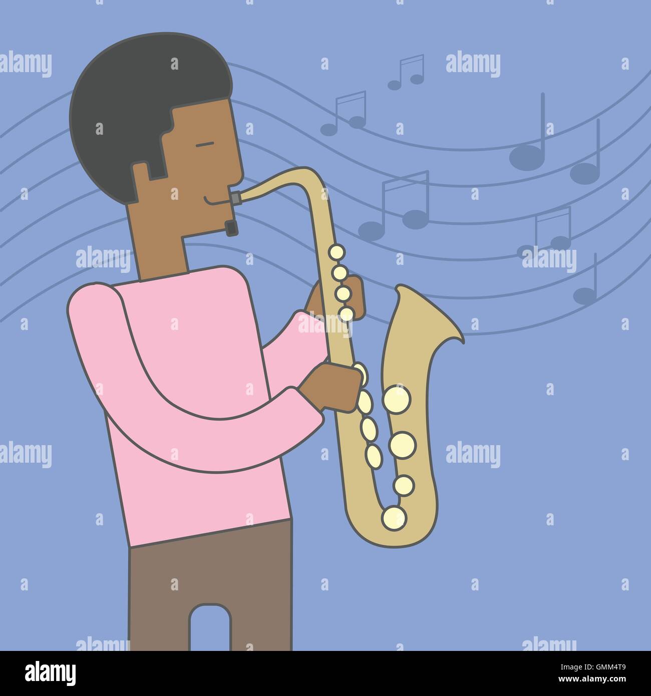 African saxophone player Stock Vector Images - Alamy