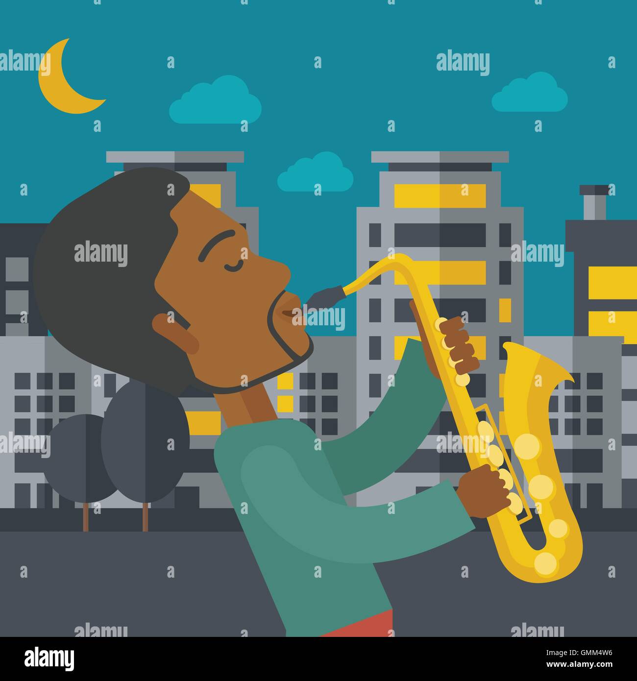 Sax player Stock Vector Images - Alamy