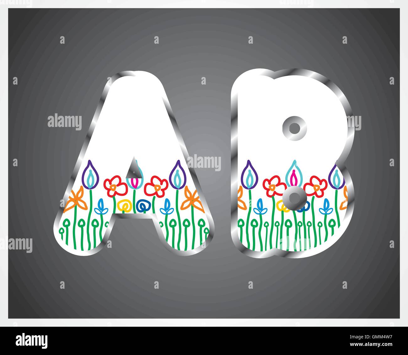 colorful flower Alphabet Stock Vector Image & Art - Alamy