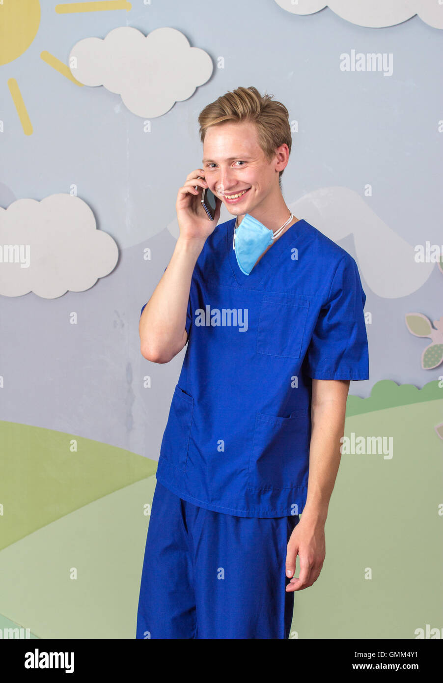 Modern medical professional using smart phone indoors Stock Photo - Alamy