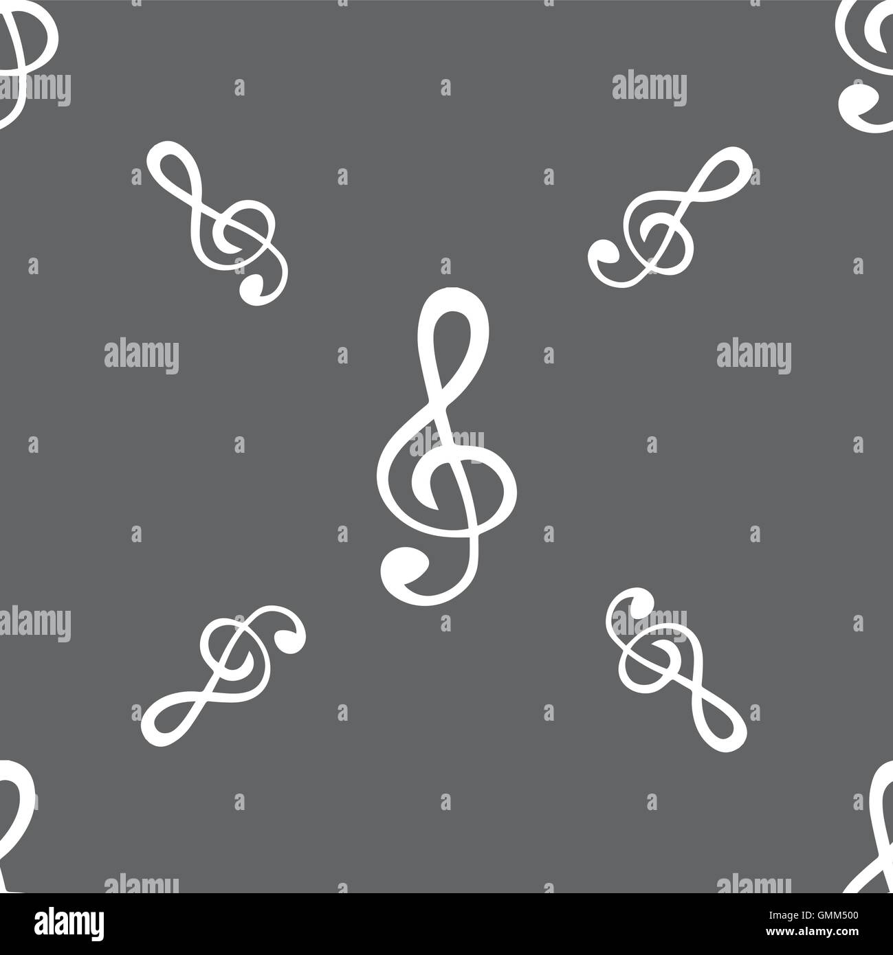 treble clef icon. Seamless pattern on a gray background. Vector Stock ...