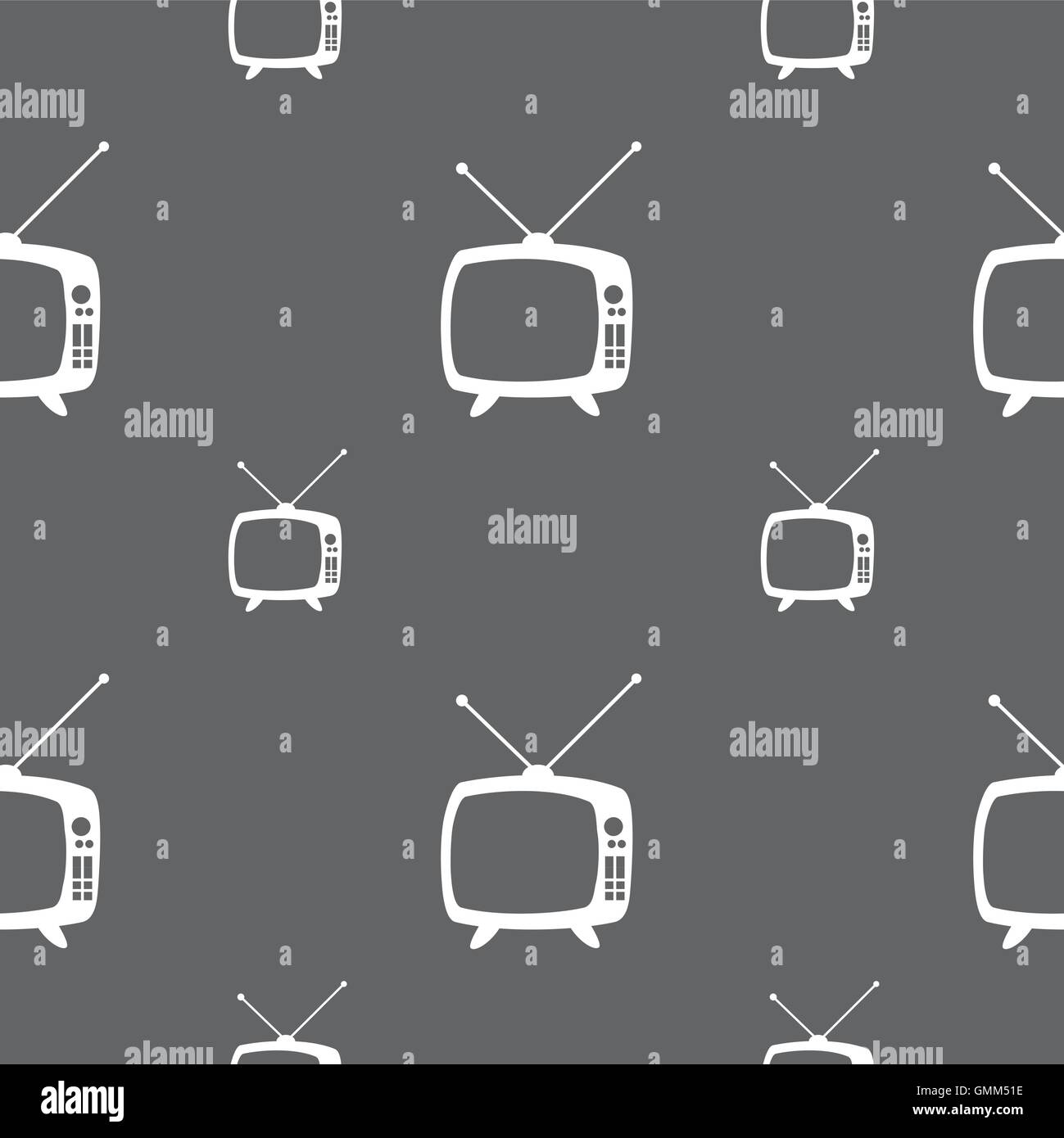 Retro TV mode sign icon. Television set symbol. Seamless pattern on a ...