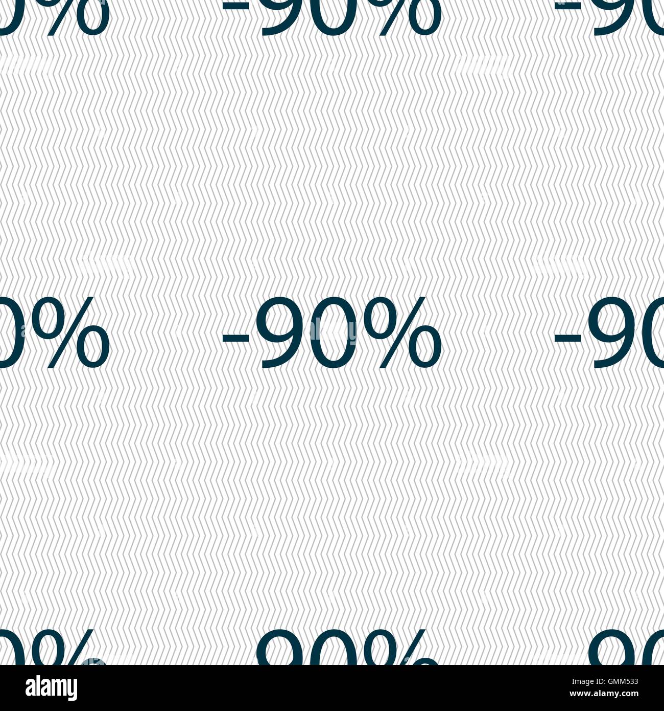 90 percent discount sign icon. Sale symbol. Special offer label ...