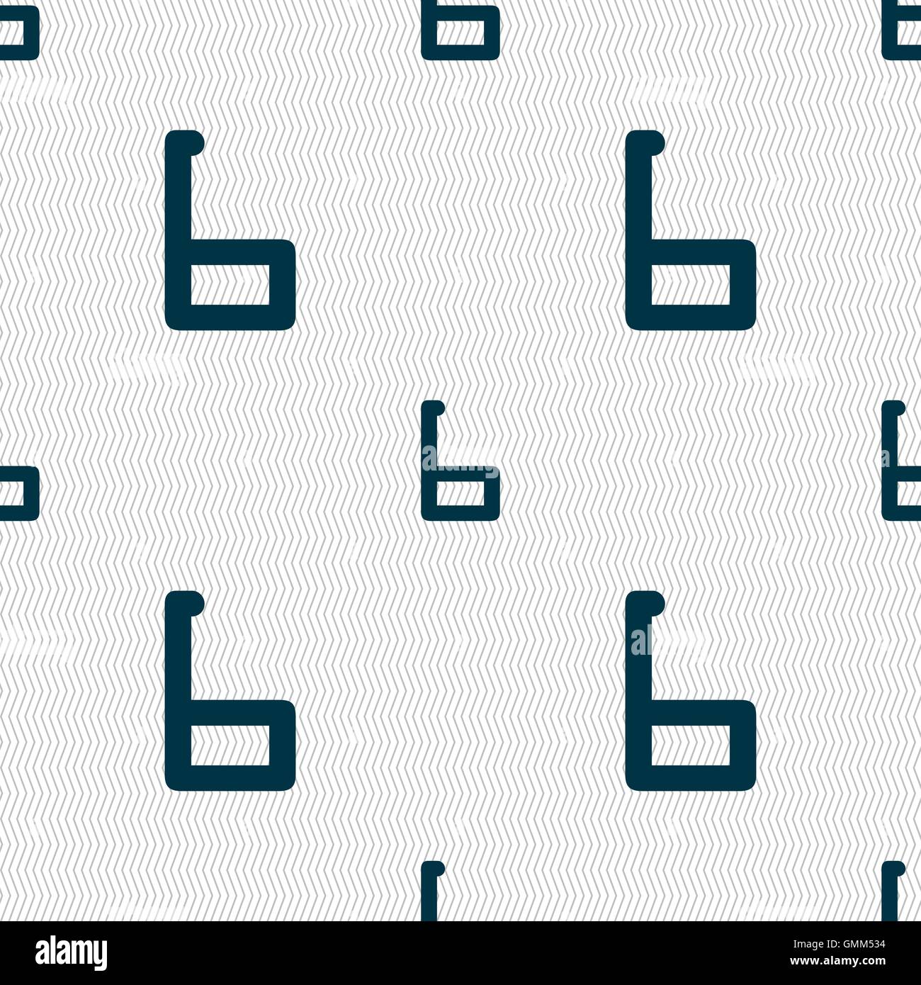 number six icon sign. Seamless abstract background with geometric ...
