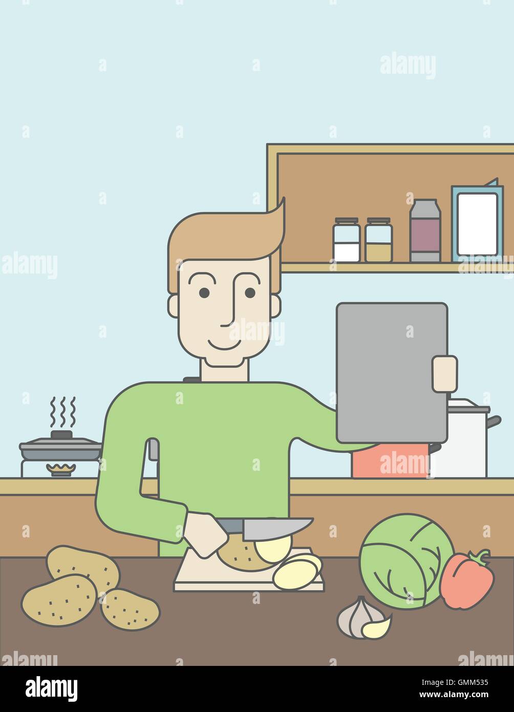Man cooking food Stock Vector Image & Art - Alamy