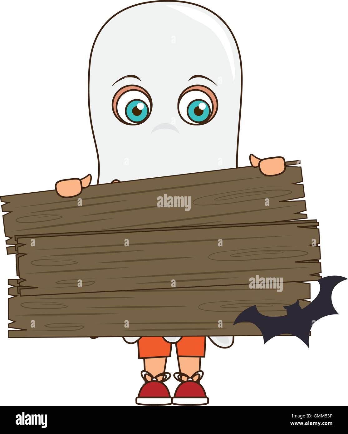 cute kid in a ghost costume Stock Vector Image & Art - Alamy