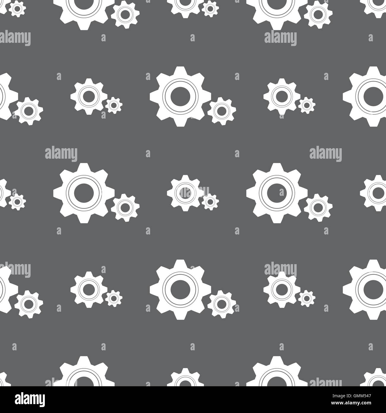 Cog settings sign icon. Cogwheel gear mechanism symbol. Seamless pattern on a gray background ...