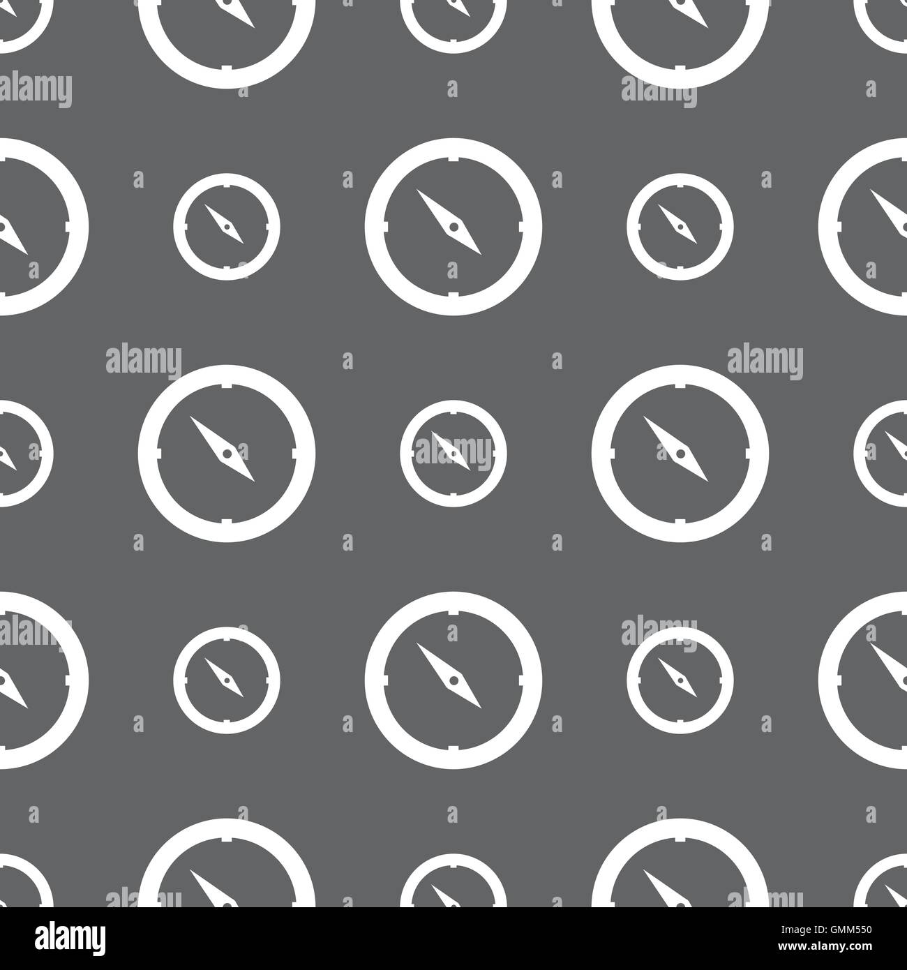 Compass sign icon. Windrose navigation symbol. Seamless pattern on a gray background. Vector ...