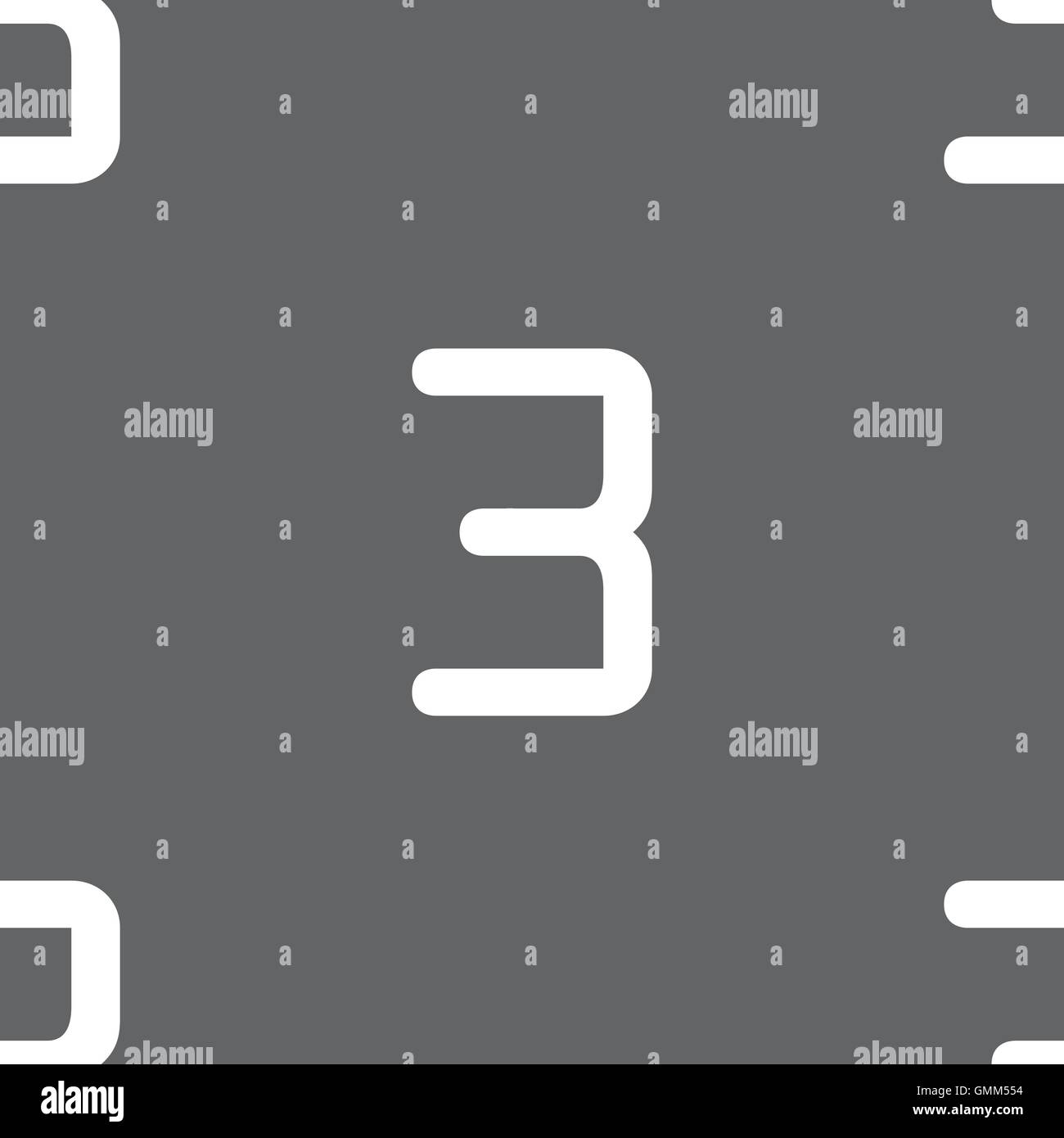 Third place award sign. Winner symbol. Step three. Seamless pattern on ...