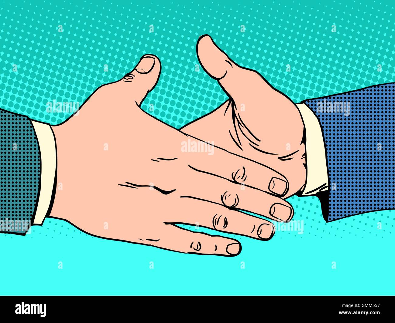Handshake business people pop art hi-res stock photography and images ...