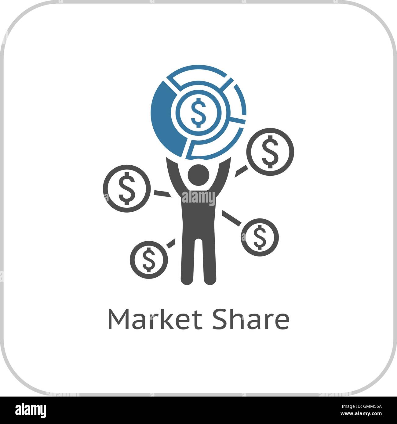 Market Share Icon. Business Concept. Flat Design Stock Vector Image ...