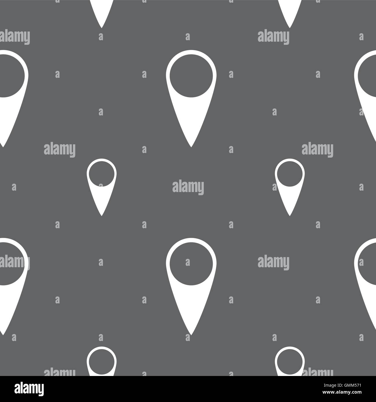 Map pointer icon. GPS location symbol. Seamless pattern on a gray background. Vector Stock ...