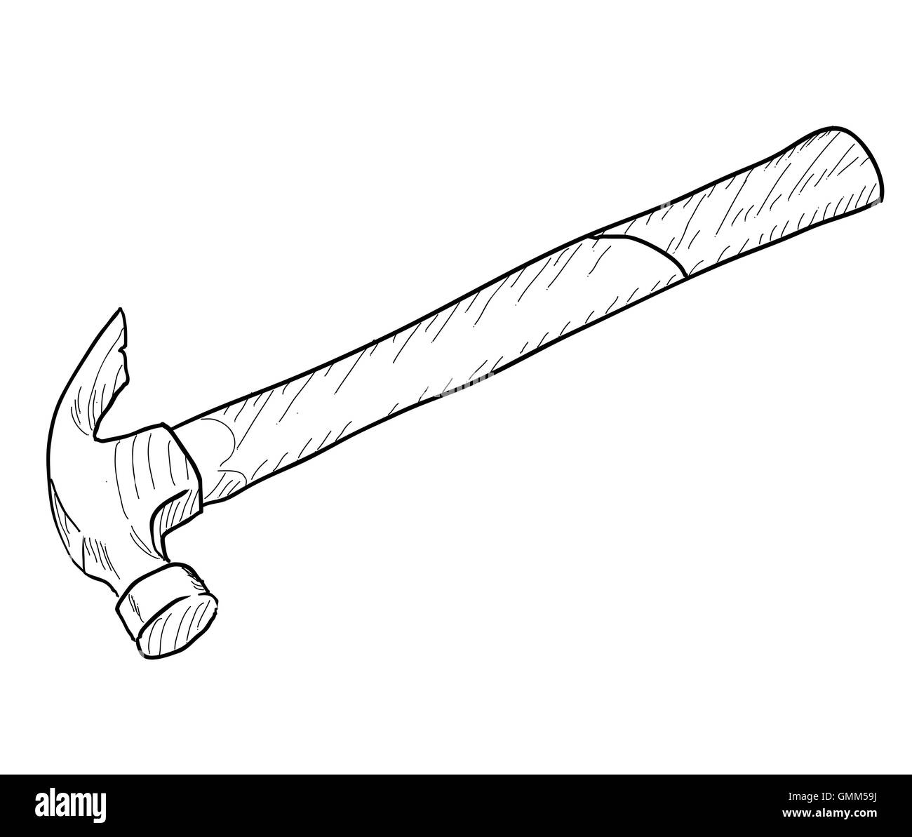 Hand drawn hammer vector Black and White Stock Photos & Images - Alamy