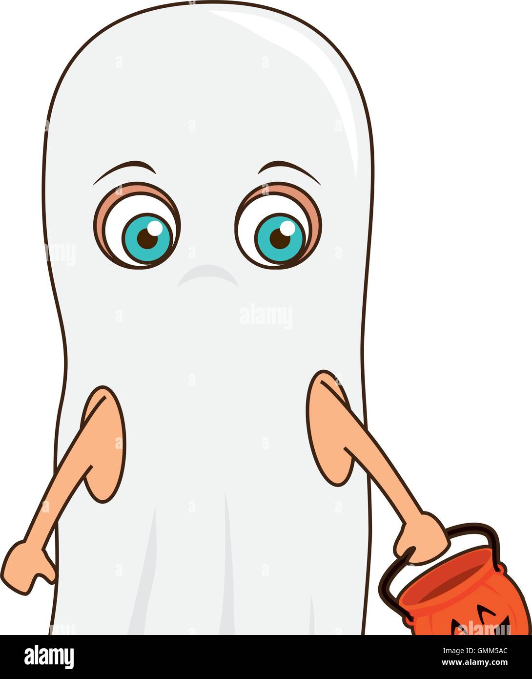 cute kid in a ghost costume Stock Vector Image & Art - Alamy