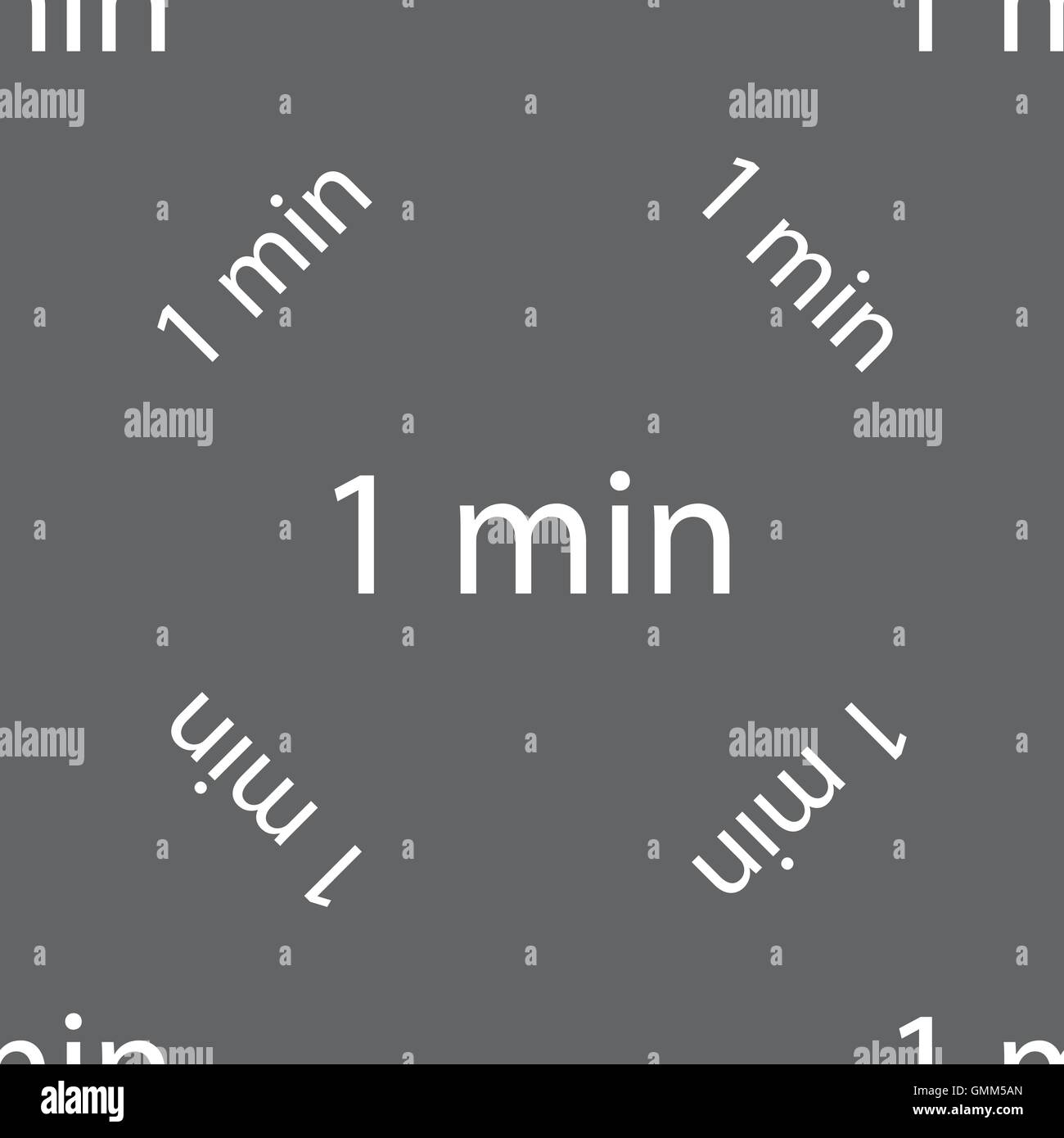 One minutes sign icon. Seamless pattern on a gray background. Vector ...