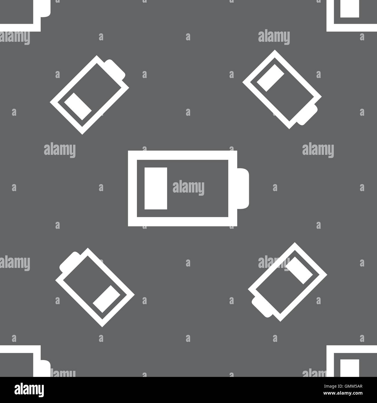 Battery low level sign icon. Electricity symbol. Seamless pattern on a ...