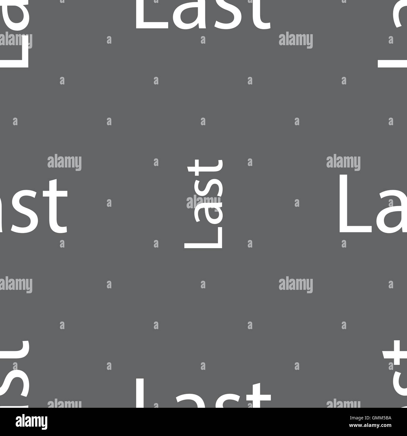 Last sign icon. Navigation symbol. Seamless pattern on a gray ...