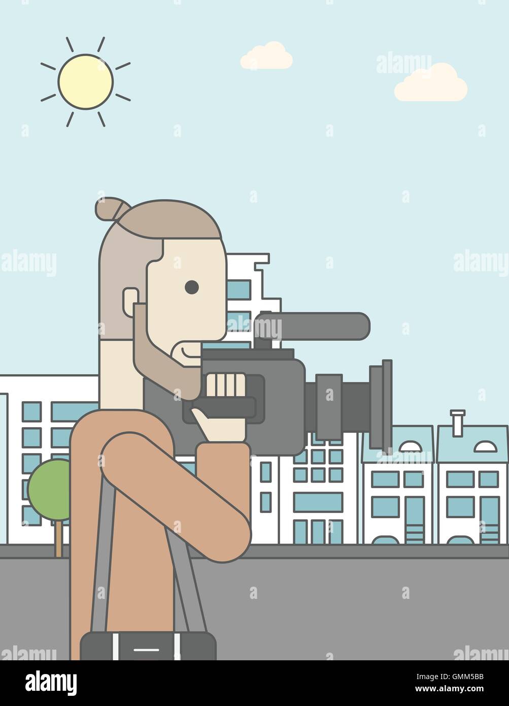 Professional cameraman filming video Stock Vector Images - Alamy