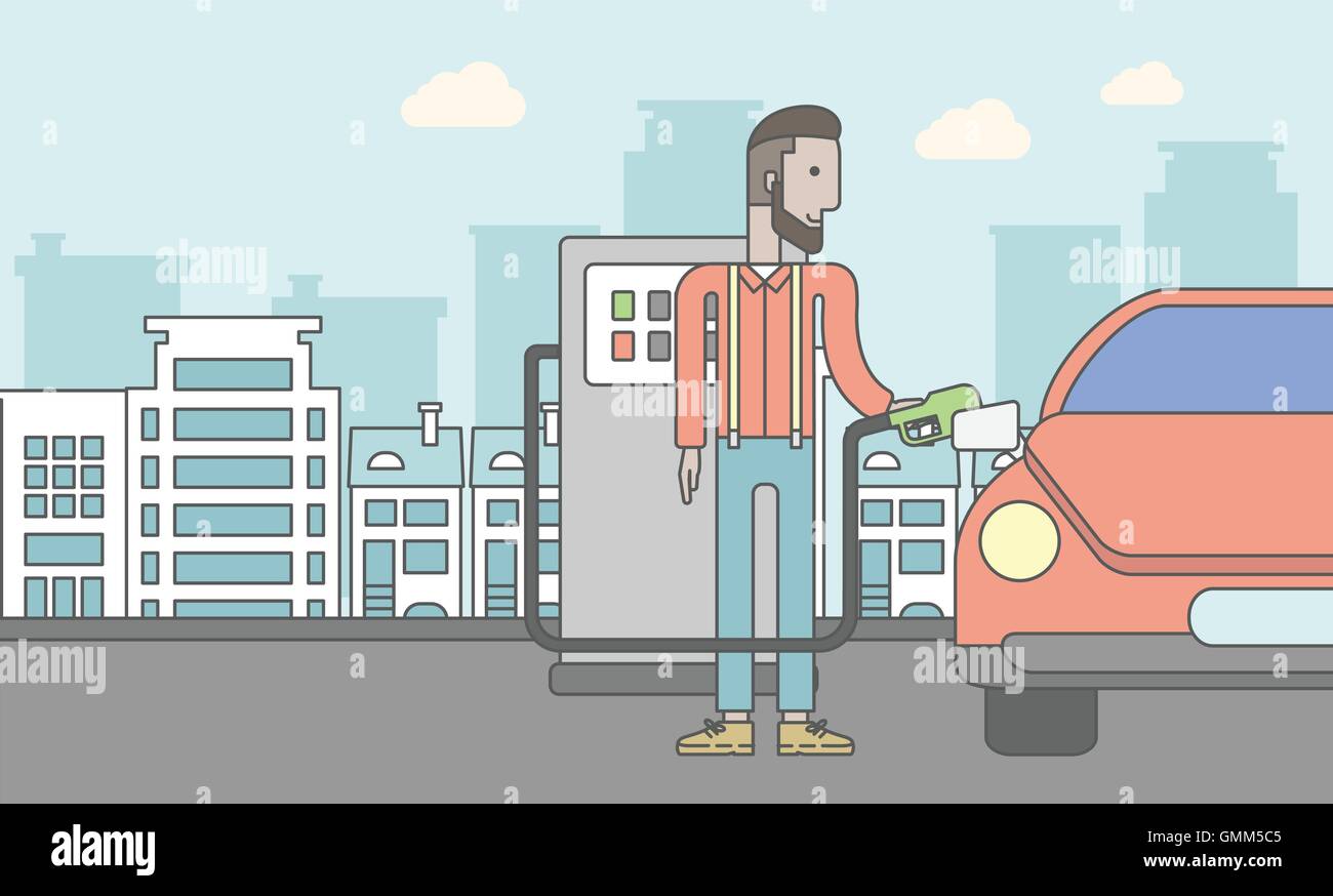 Cartoon Man Gas Station Pump High Resolution Stock Photography and ...