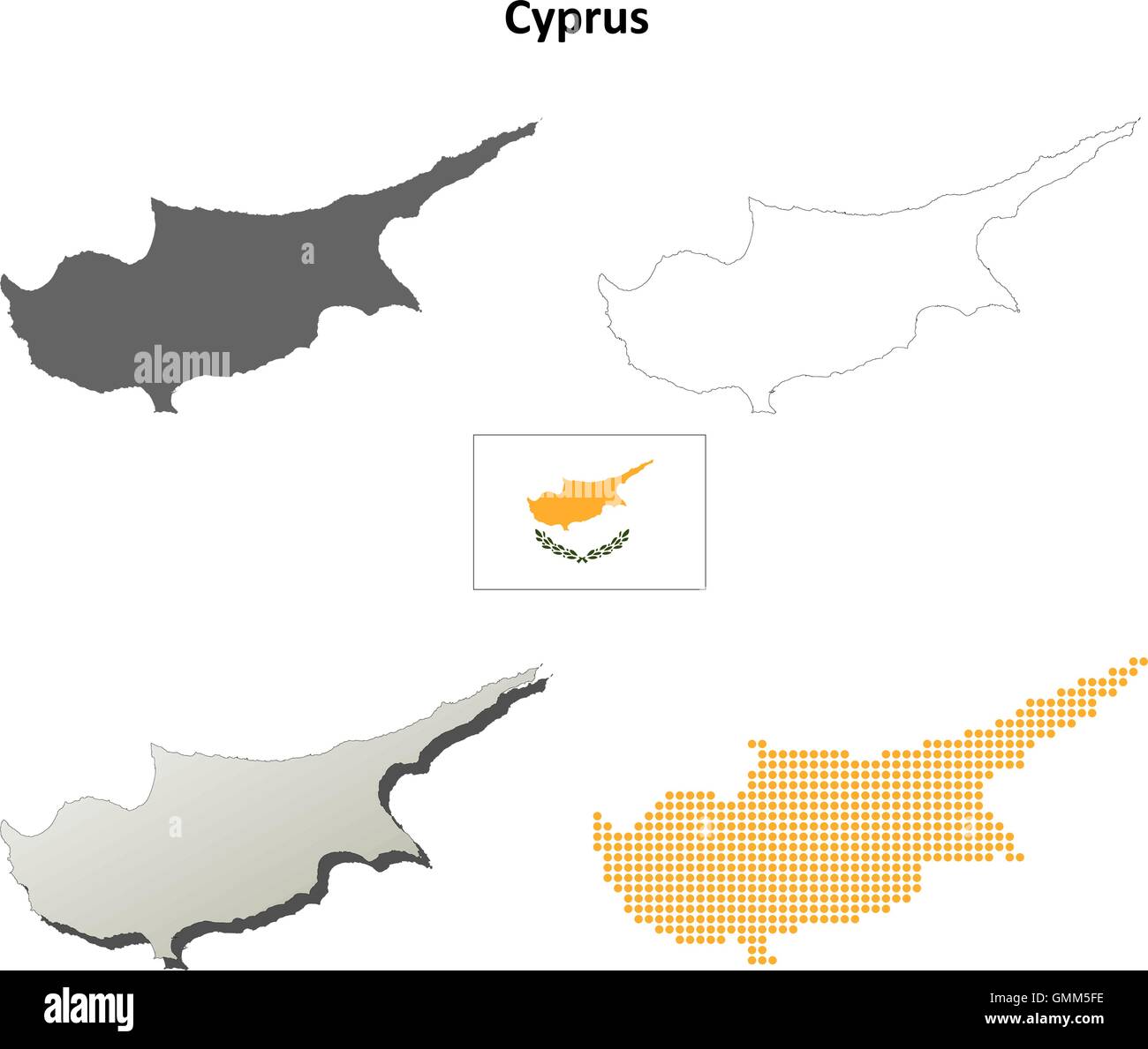 Cyprus outline map set Stock Vector Image & Art - Alamy