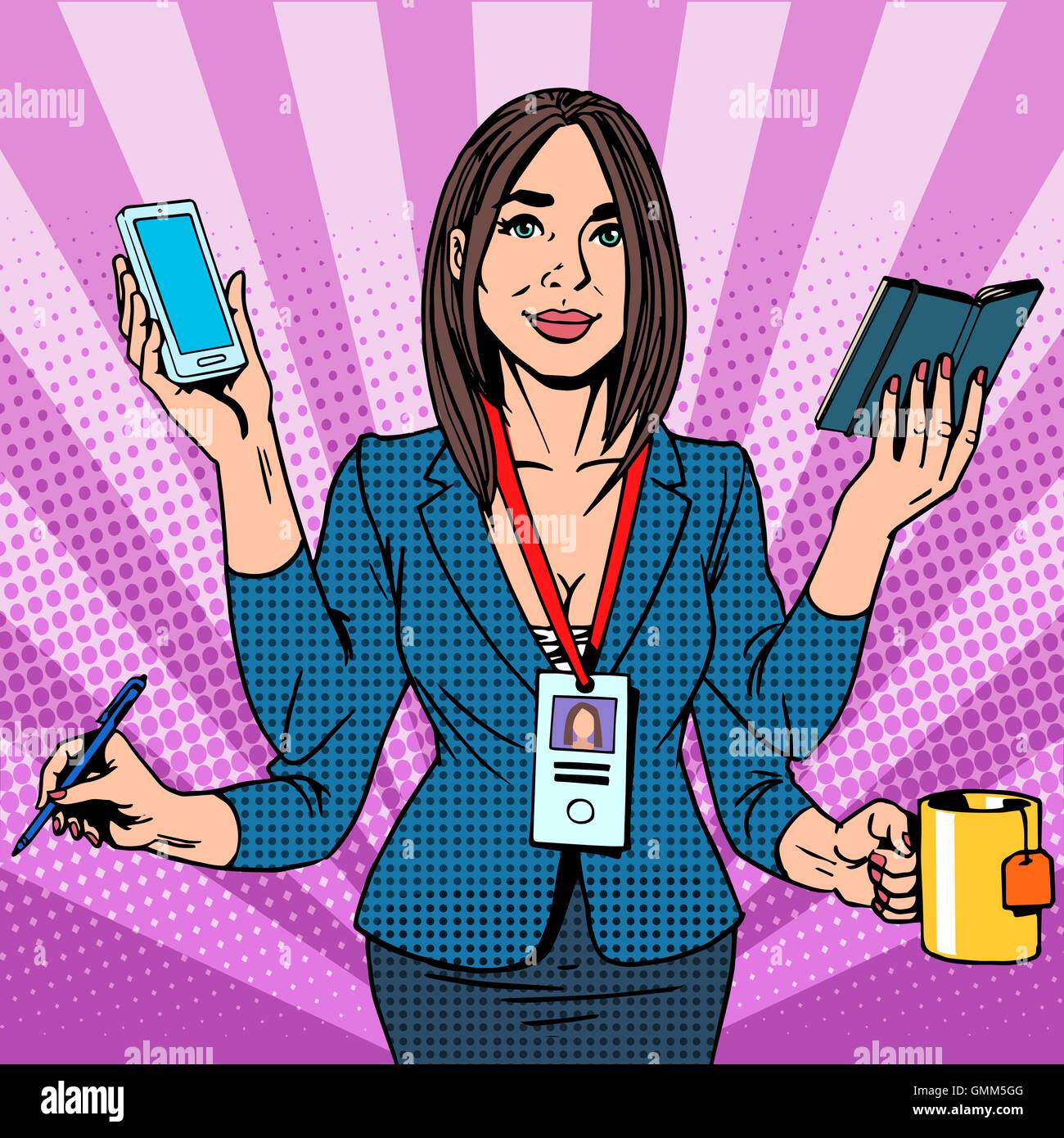 Businesswoman works hard Stock Vector Image & Art - Alamy