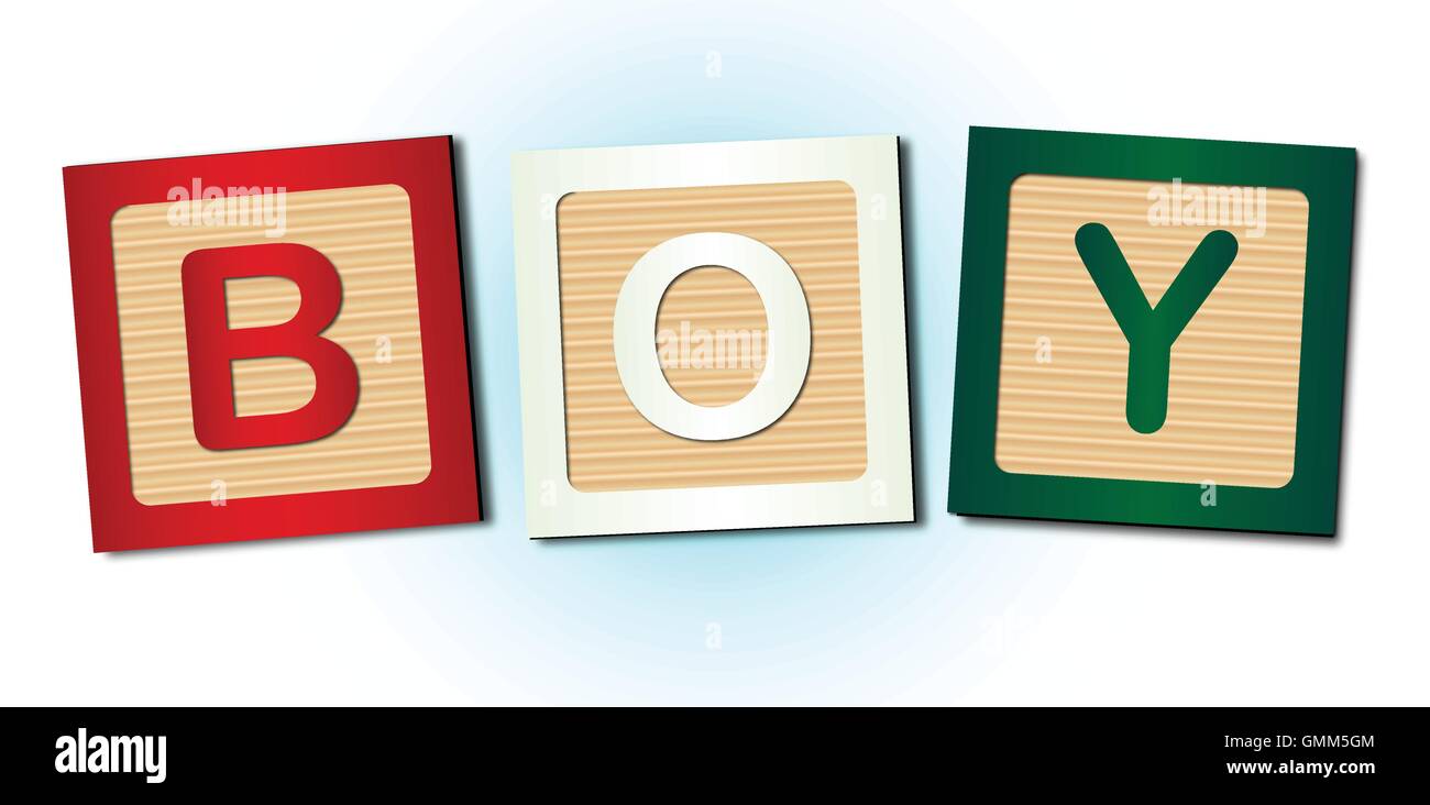Boy Word Blocks Stock Vector Image & Art - Alamy
