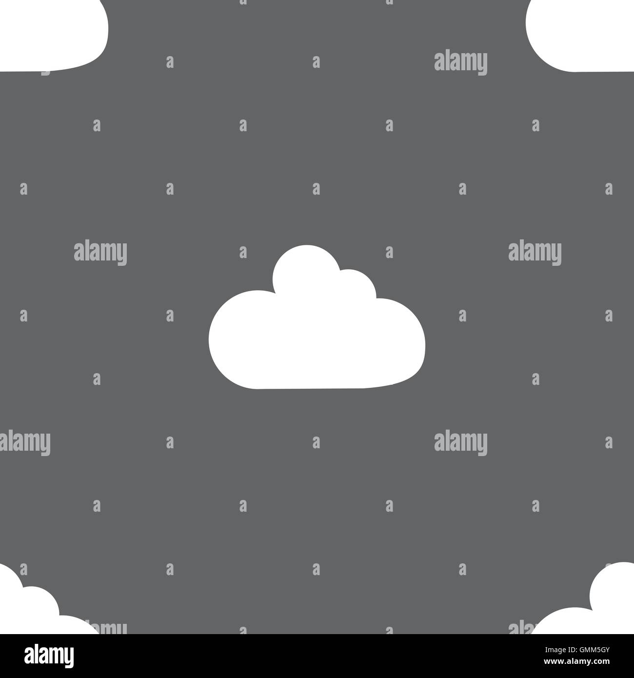 Cloud sign icon. Data storage symbol. Seamless pattern on a gray ...