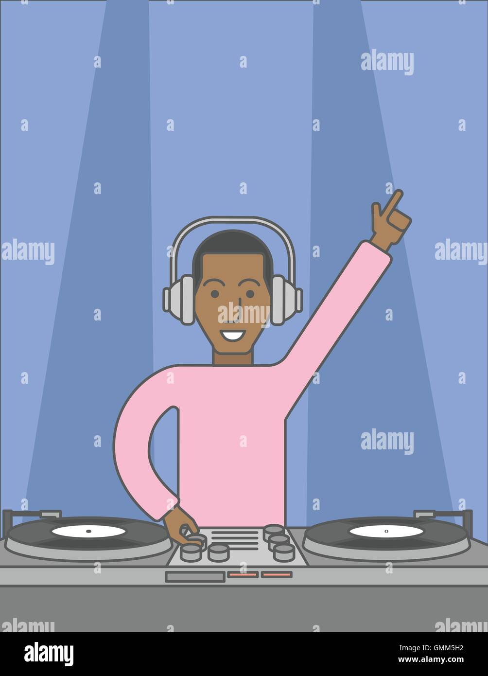 DJ with turntable Stock Vector Image & Art - Alamy