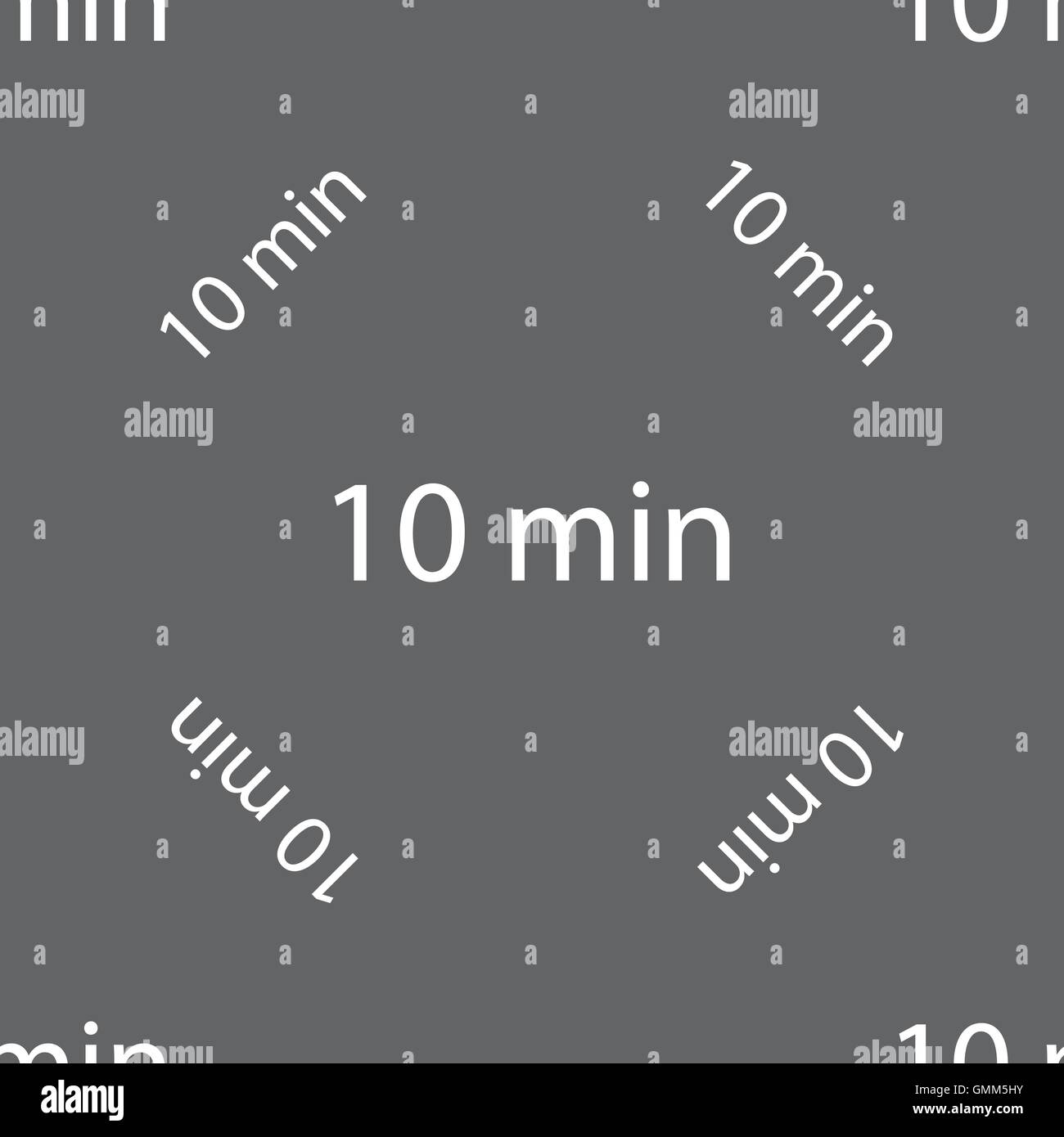 ten minutes sign icon. Seamless pattern on a gray background. Vector ...
