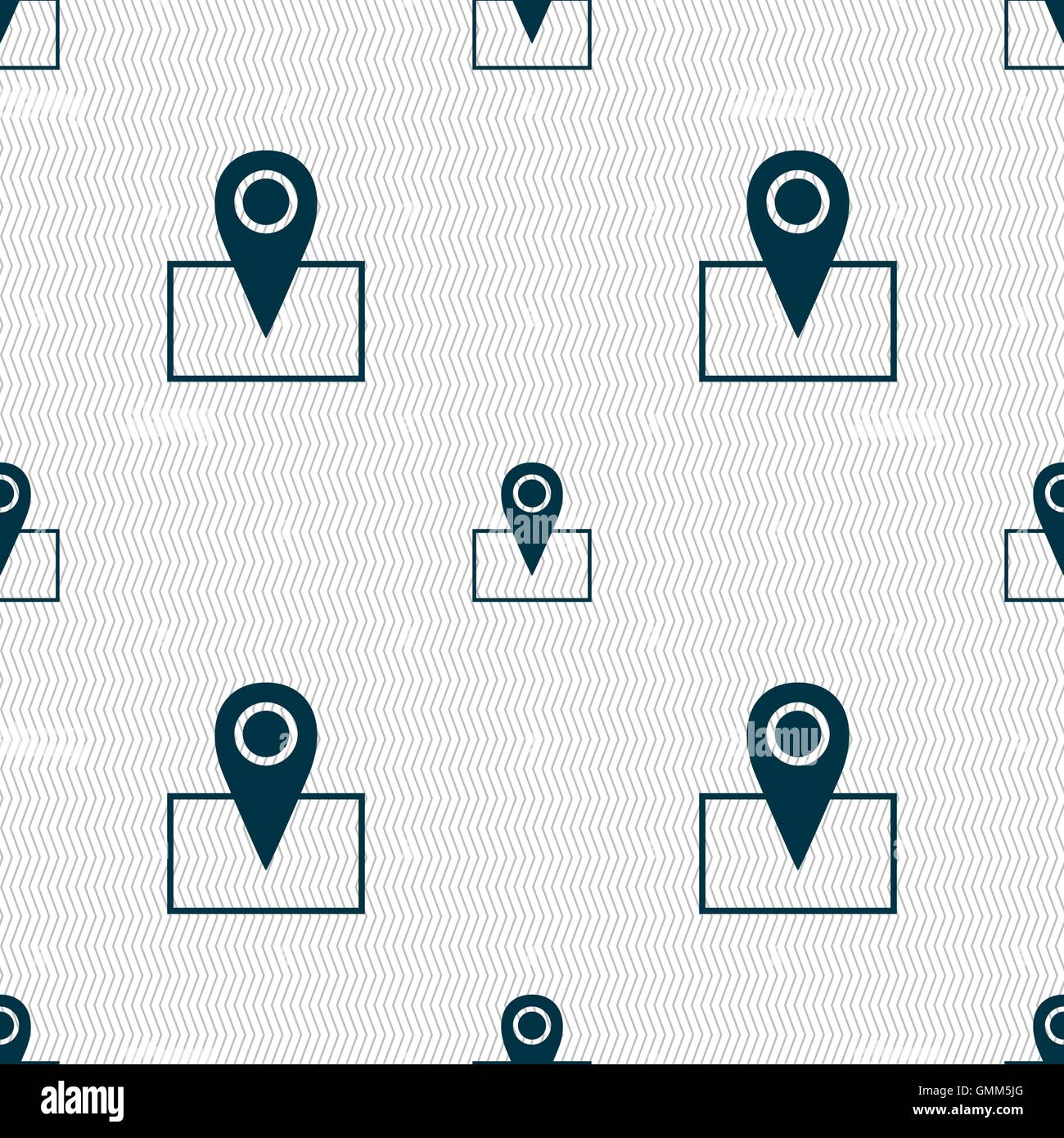 Map pointer icon sign. Seamless abstract background with geometric shapes. Vector Stock Vector ...