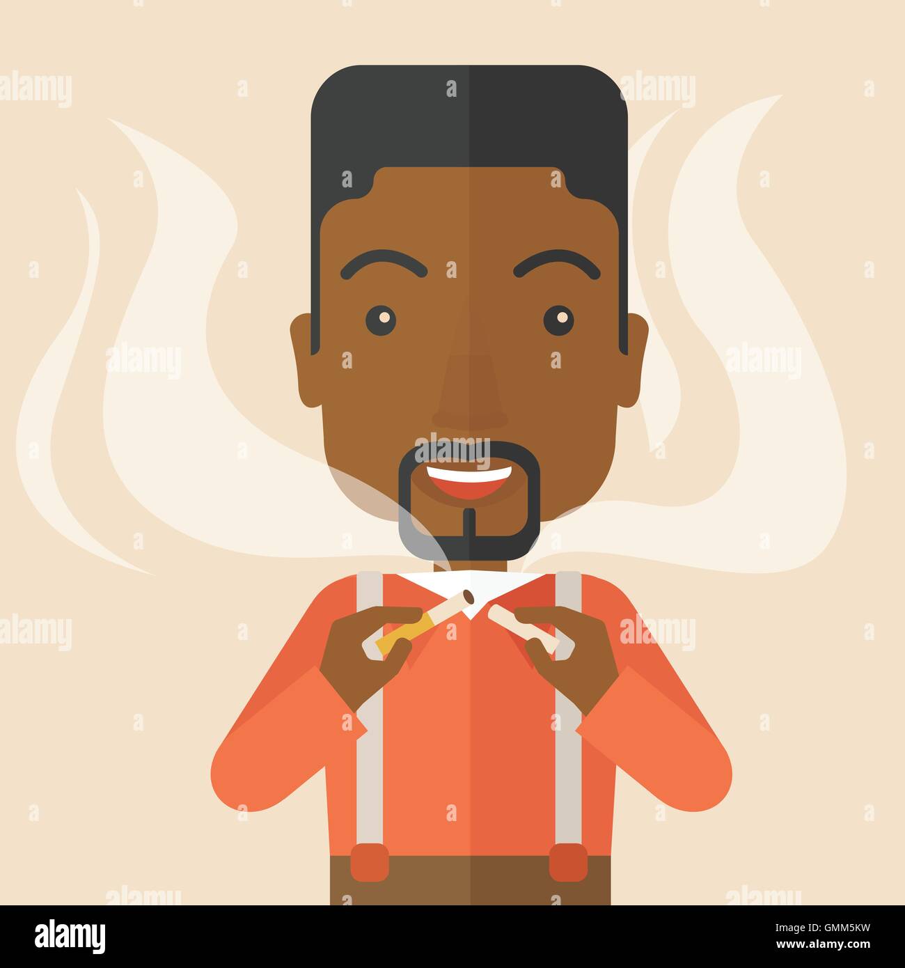 Man smoking cigarette cartoon illustration Stock Vector Images - Alamy