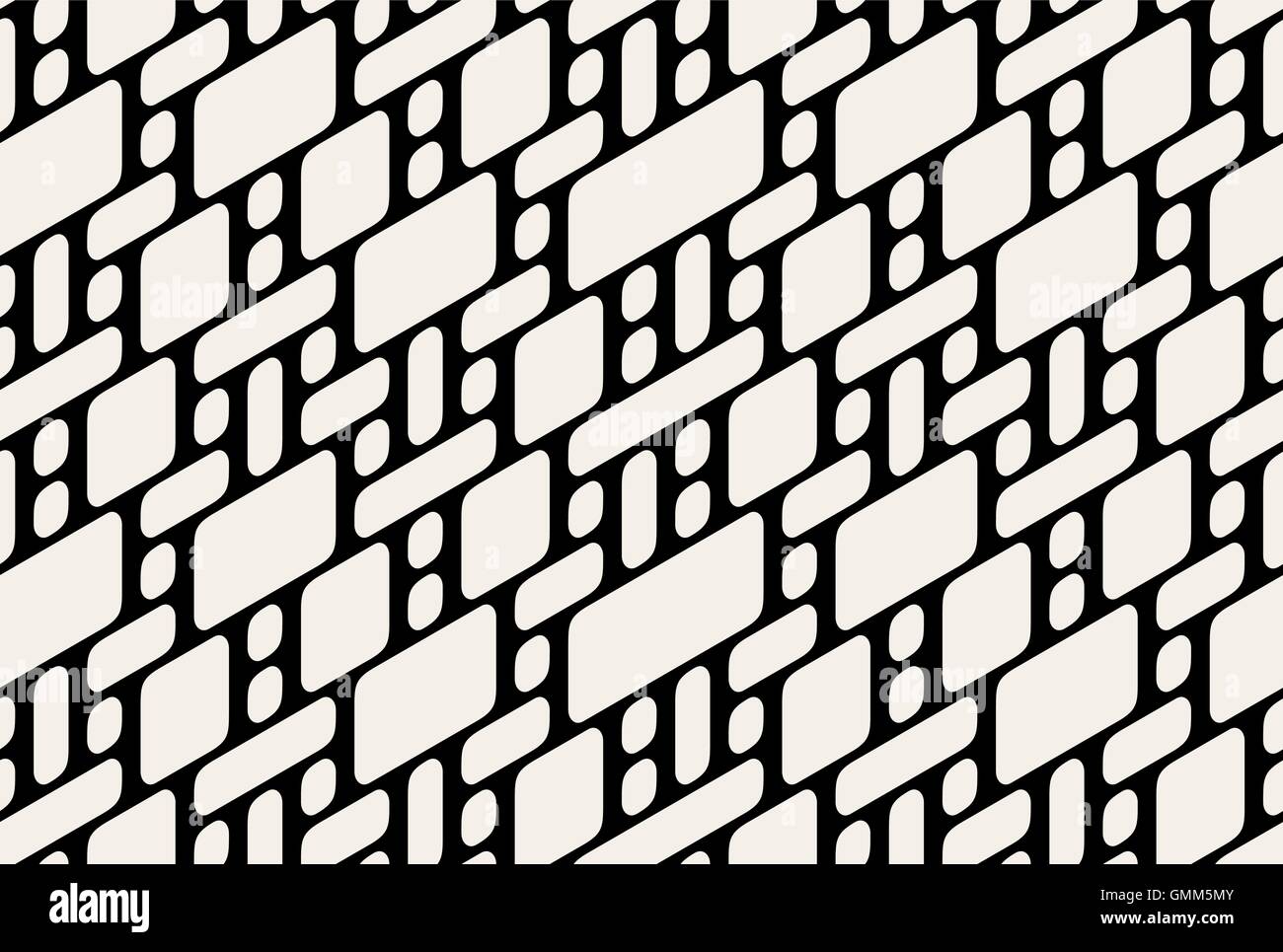 Vector Seamless Black And White Geometric Rounded Pattern Stock Vector ...