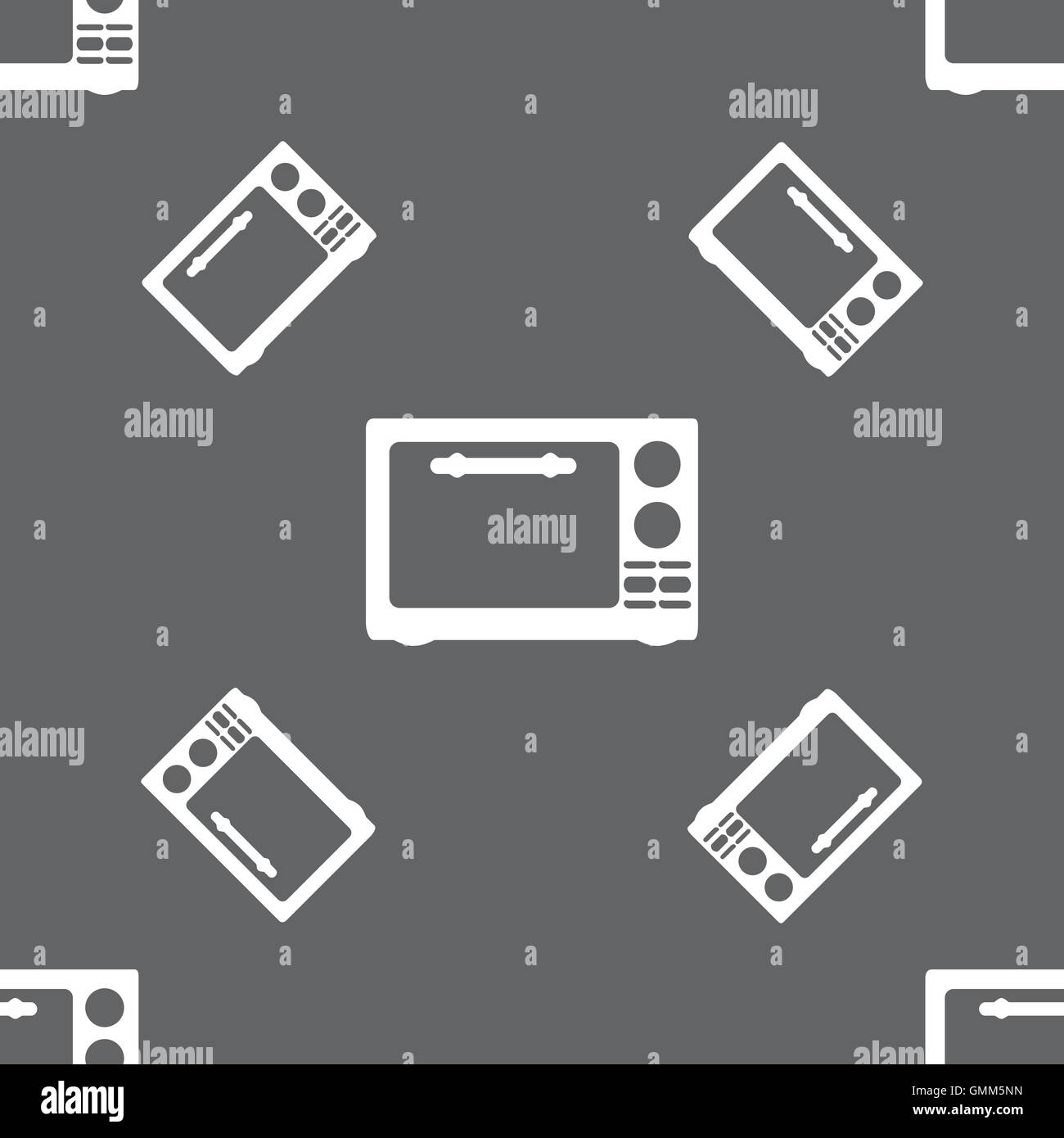 Microwave oven sign icon. Kitchen electric stove symbol. Seamless ...