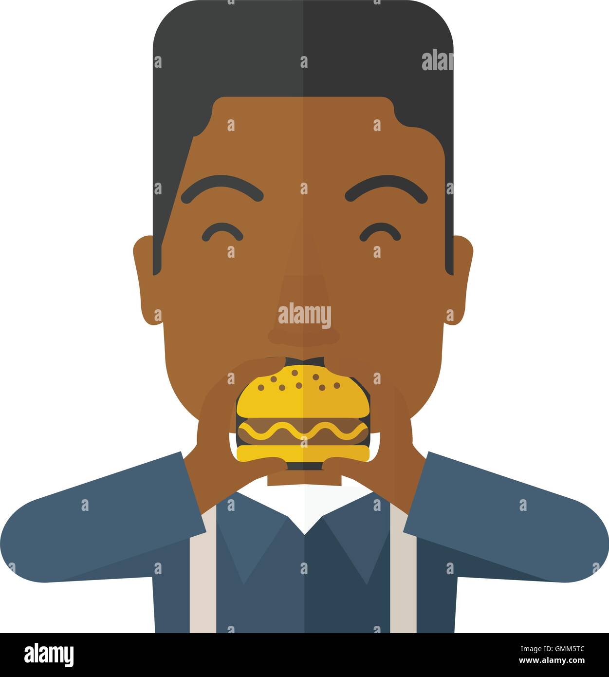 Man eating burger close up Stock Vector Images - Alamy
