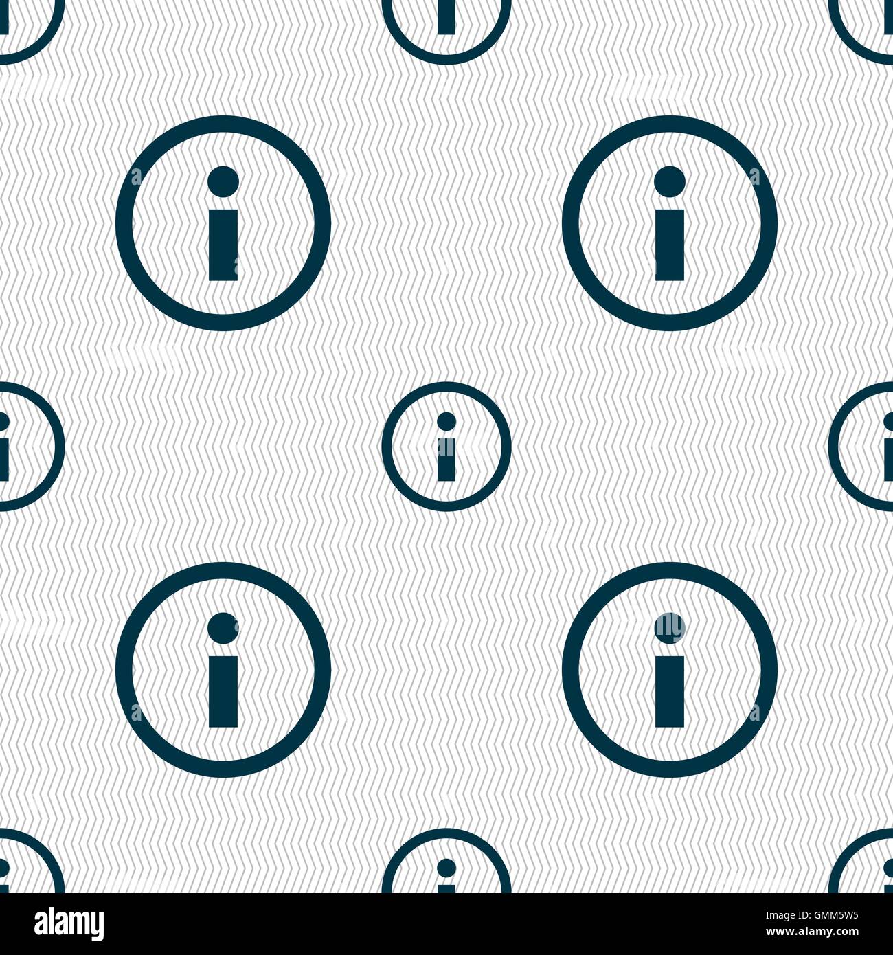 Information sign icon. Info speech bubble symbol. Seamless abstract ...