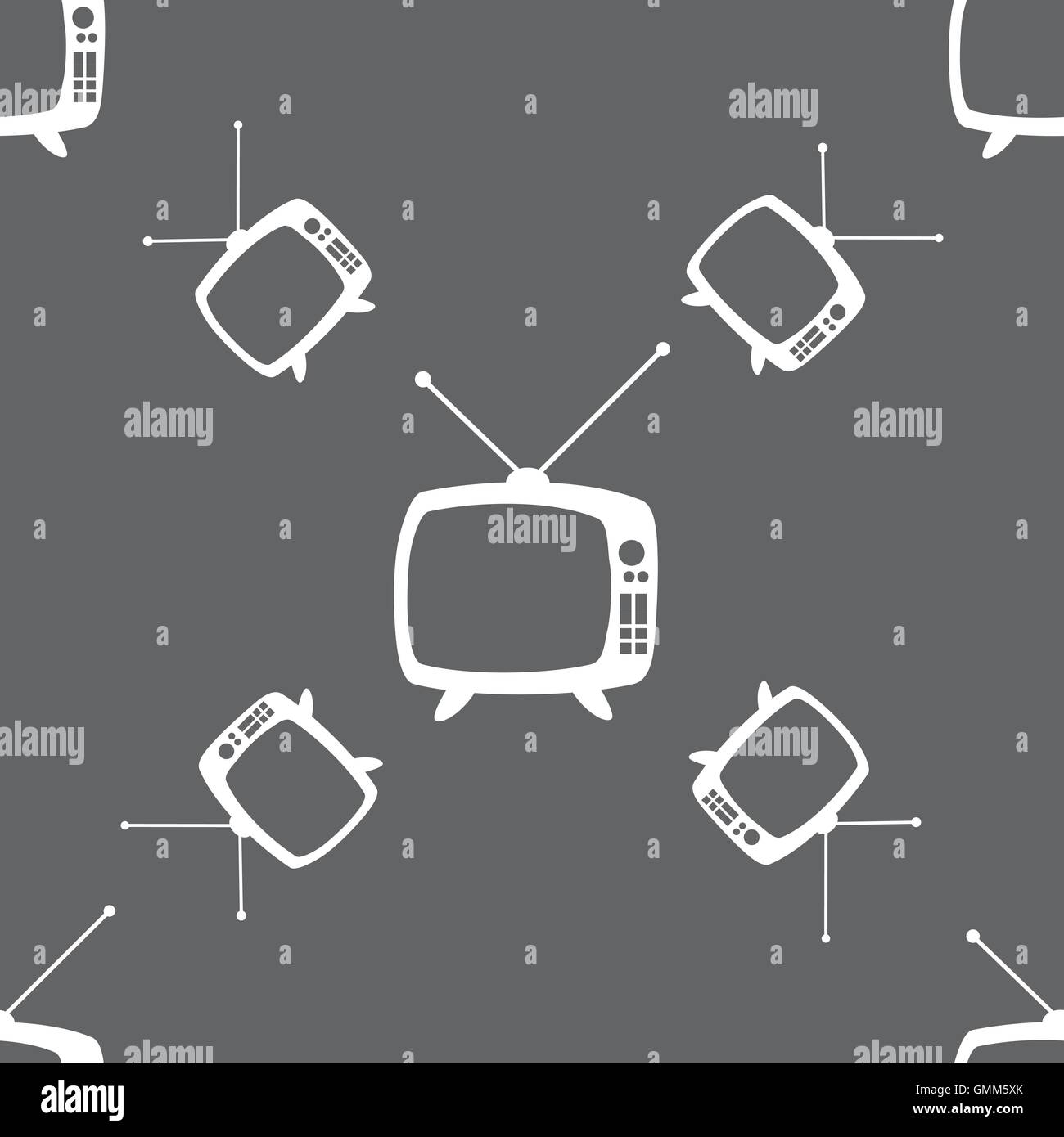 Retro TV mode sign icon. Television set symbol. Seamless pattern on a ...