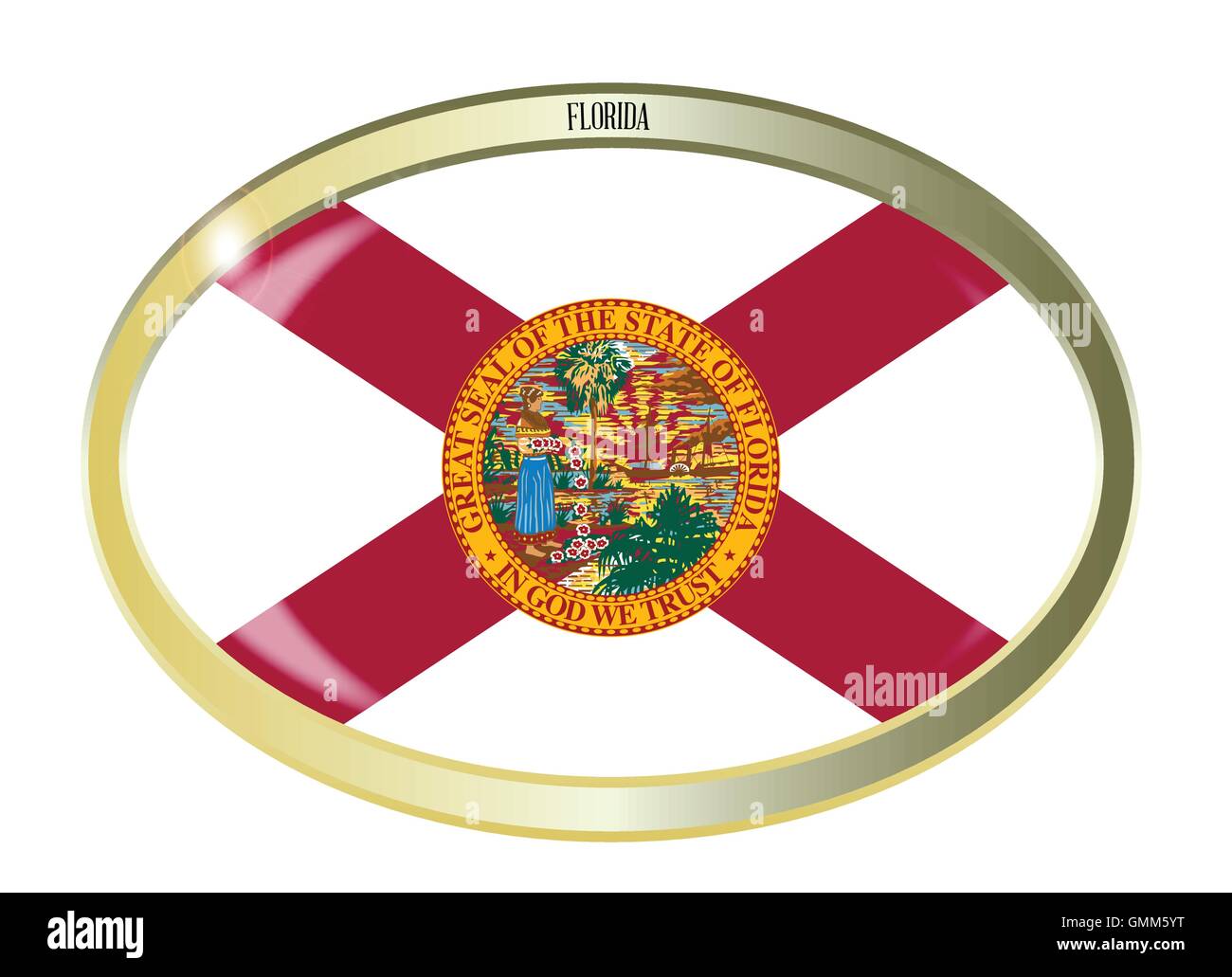 Florida State Flag Oval Button Stock Vector Image & Art - Alamy