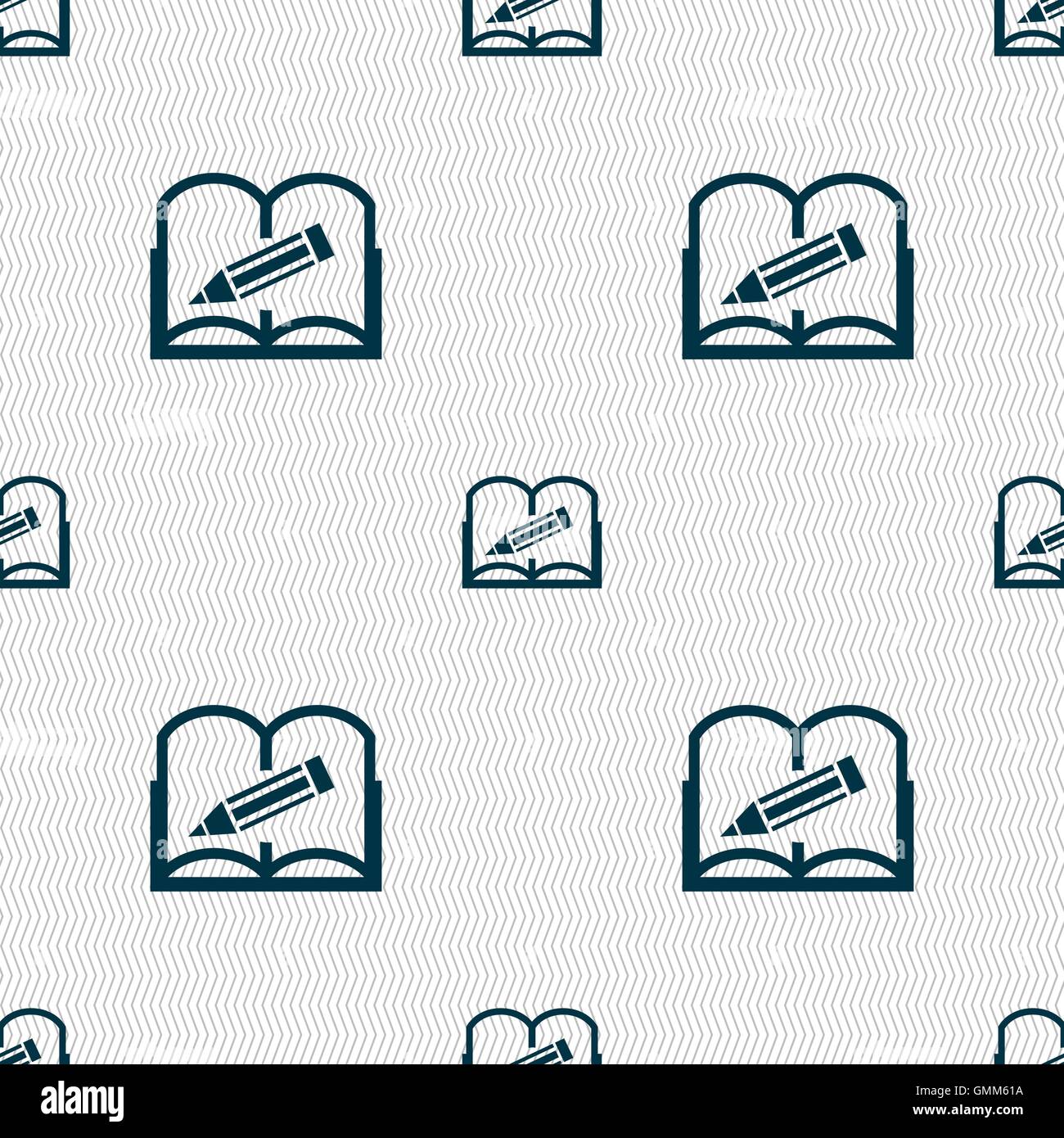 Book sign icon. Open book symbol. Seamless abstract background with ...