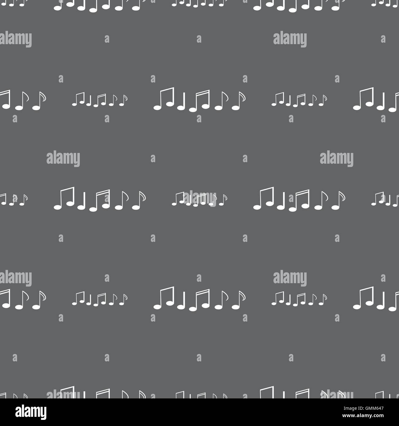Music note sign icon. Musical symbol. Seamless pattern on a gray ...