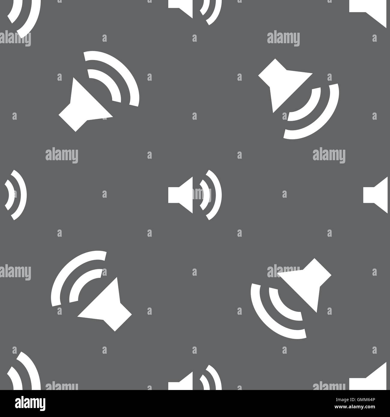 Speaker volume sign icon. Sound symbol. Seamless pattern on a gray ...