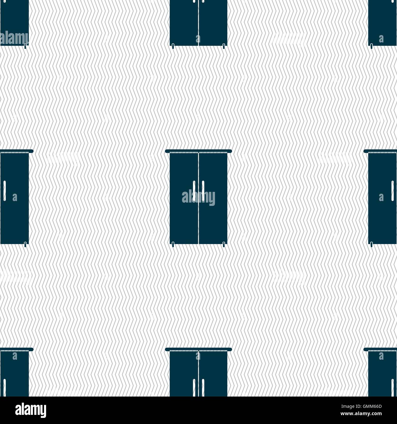 Cupboard icon sign. Seamless abstract background with geometric shapes ...