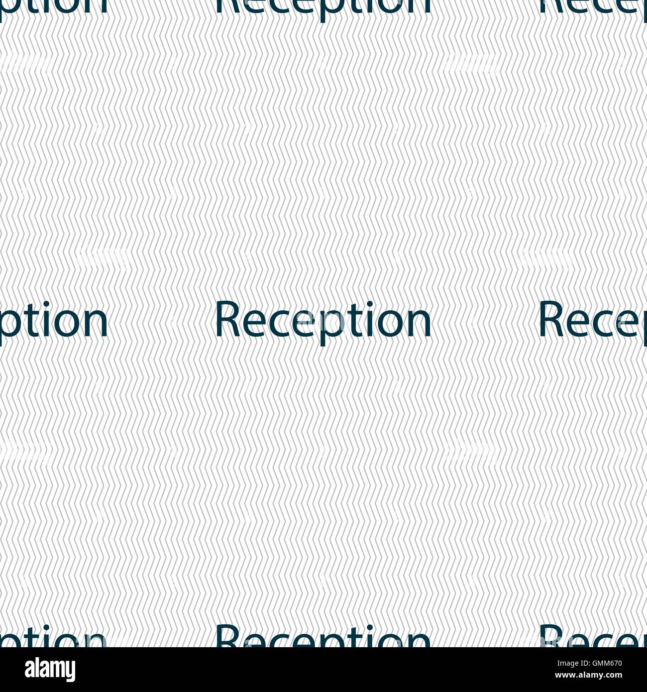 Reception sign icon. Hotel registration table symbol. Seamless abstract ...