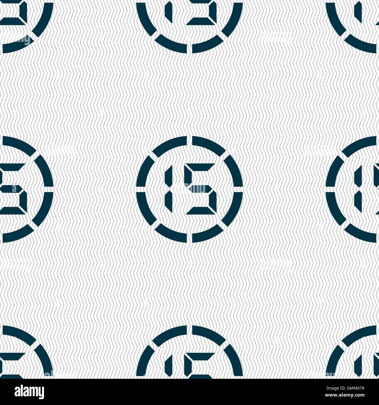 15 second stopwatch icon sign. Seamless abstract background with ...